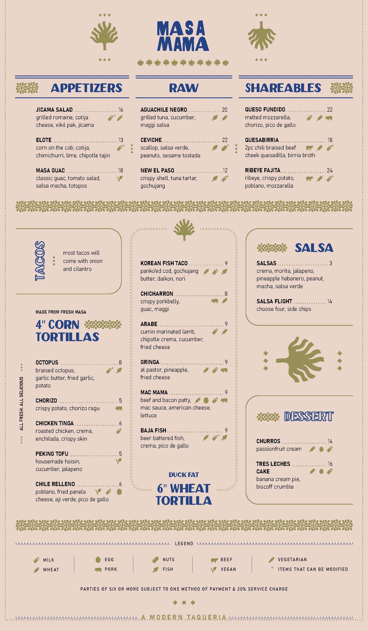 Masa Mama Taqueria - Dinner Menu, Drink Menu, and Brunch Menu – masamama
